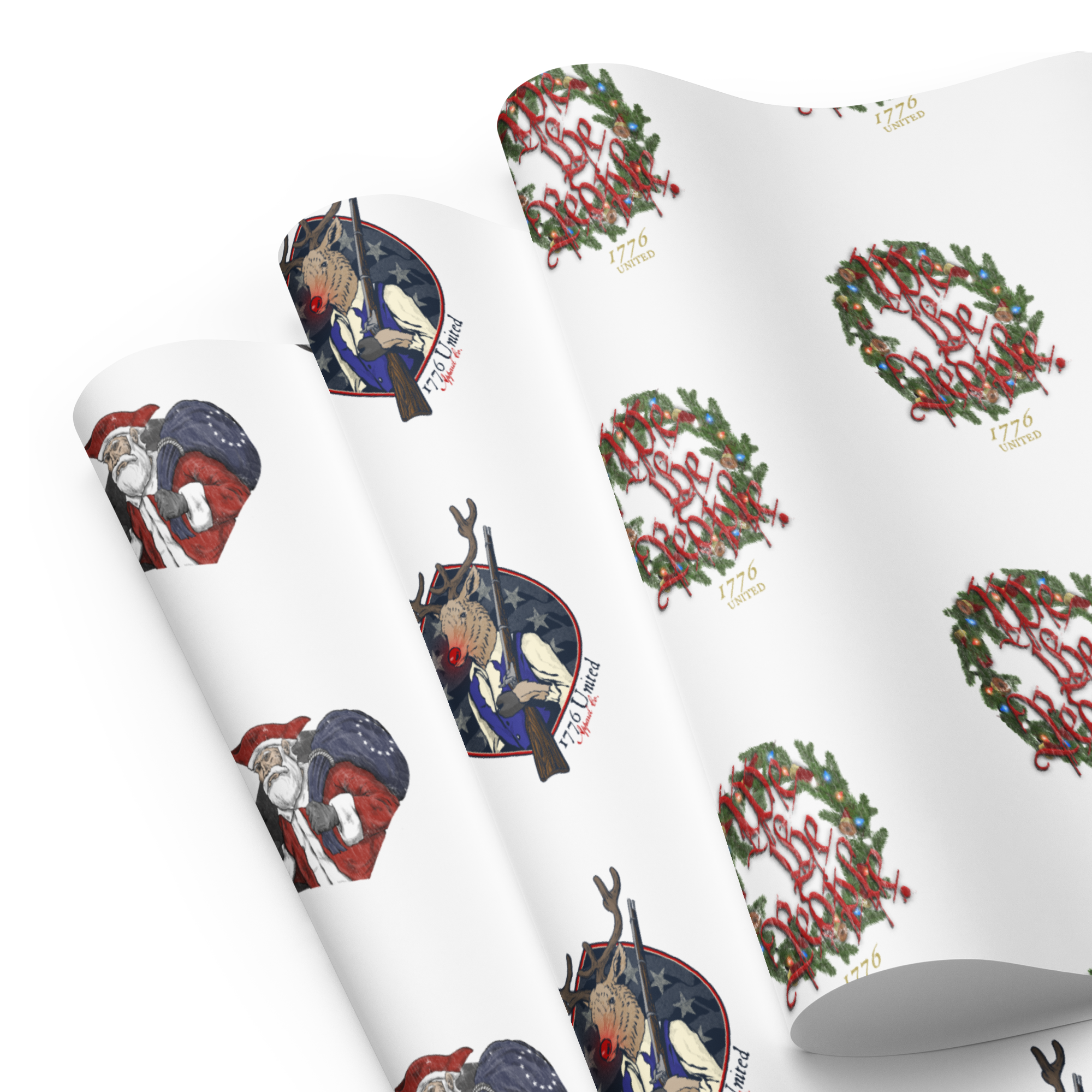 1776 United Holiday Themed Wrapping Paper Sheets